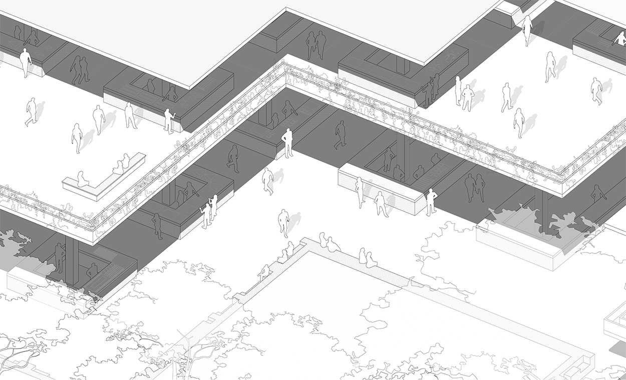 KIN01-11-axo-patio - THINK TANK architecture paysage urbanisme